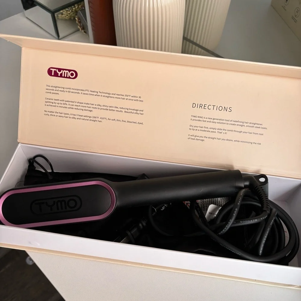 Accessories | Tymo Hair Straightener With Pink Accents | Poshmark